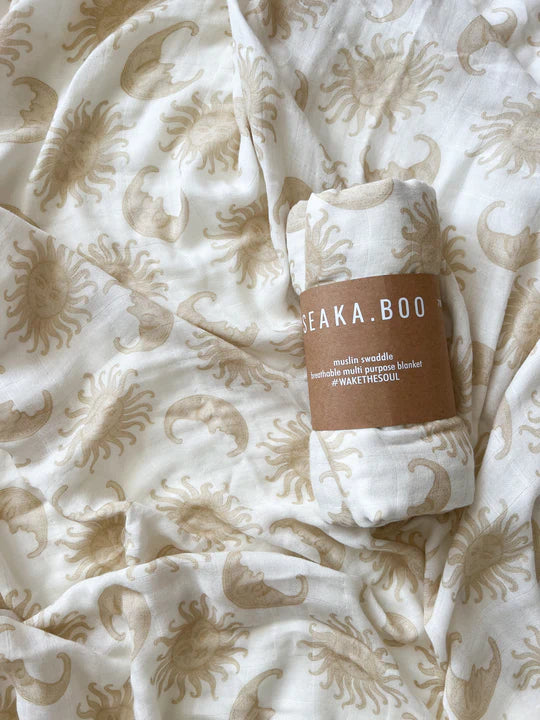 Seakaboo Organic Bamboo Cotton Baby Swaddle|Wrap - Surya