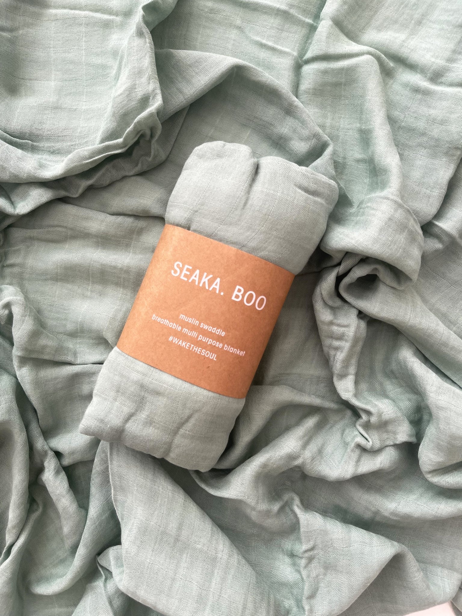 Seakaboo Organic Bamboo Cotton Baby Swaddle|Wrap - Sea Green